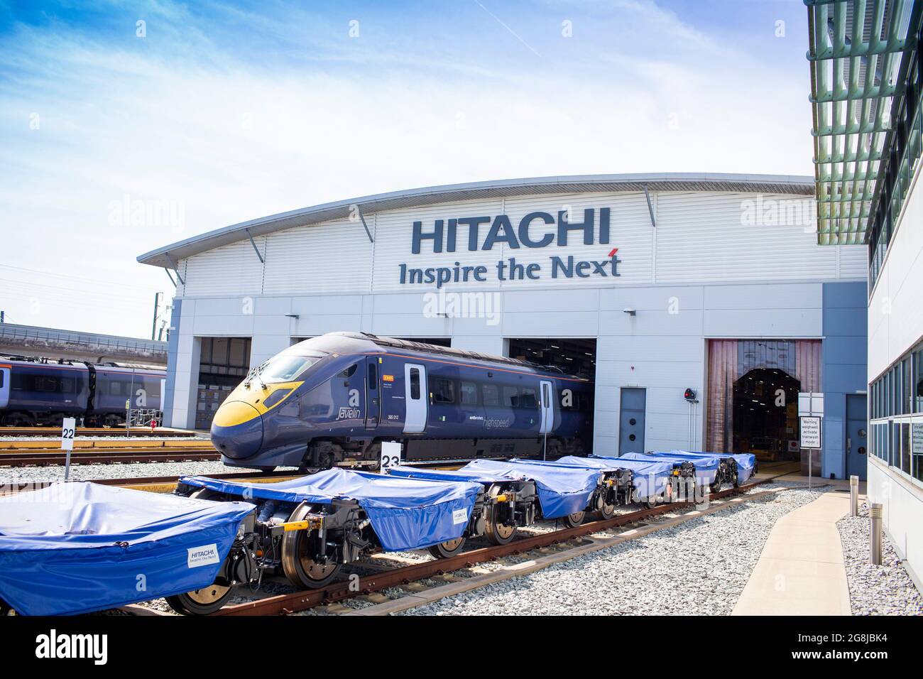 Hitachi railway depot in Kent, UK servicing the Class 395 Highspeed ...