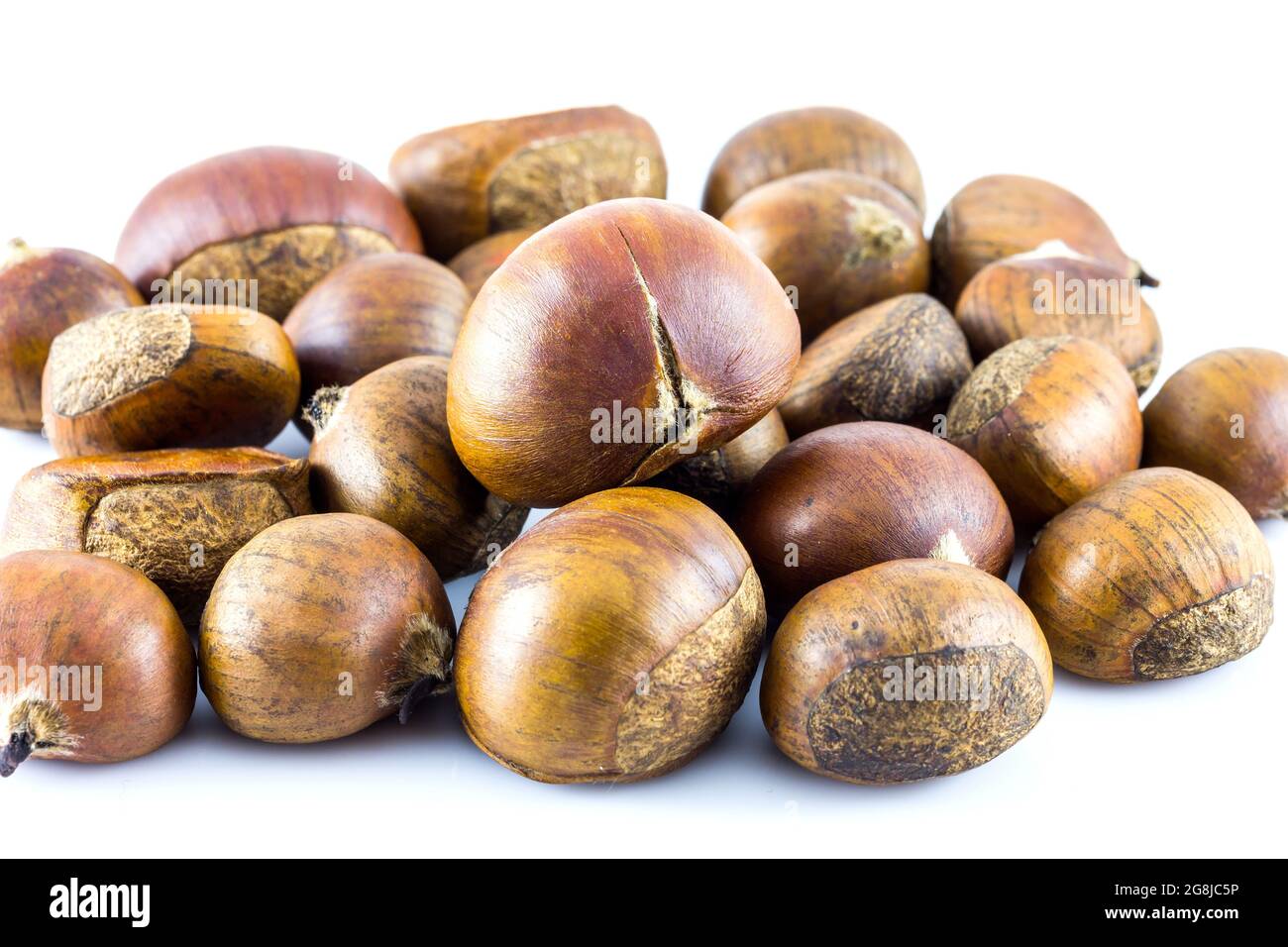 Fresh chestnuts isolated on white background Stock Photo - Alamy