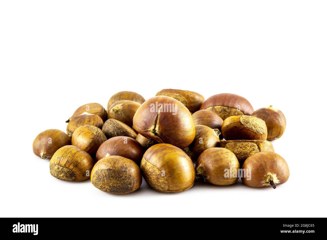 Fresh chestnuts isolated on white background Stock Photo - Alamy