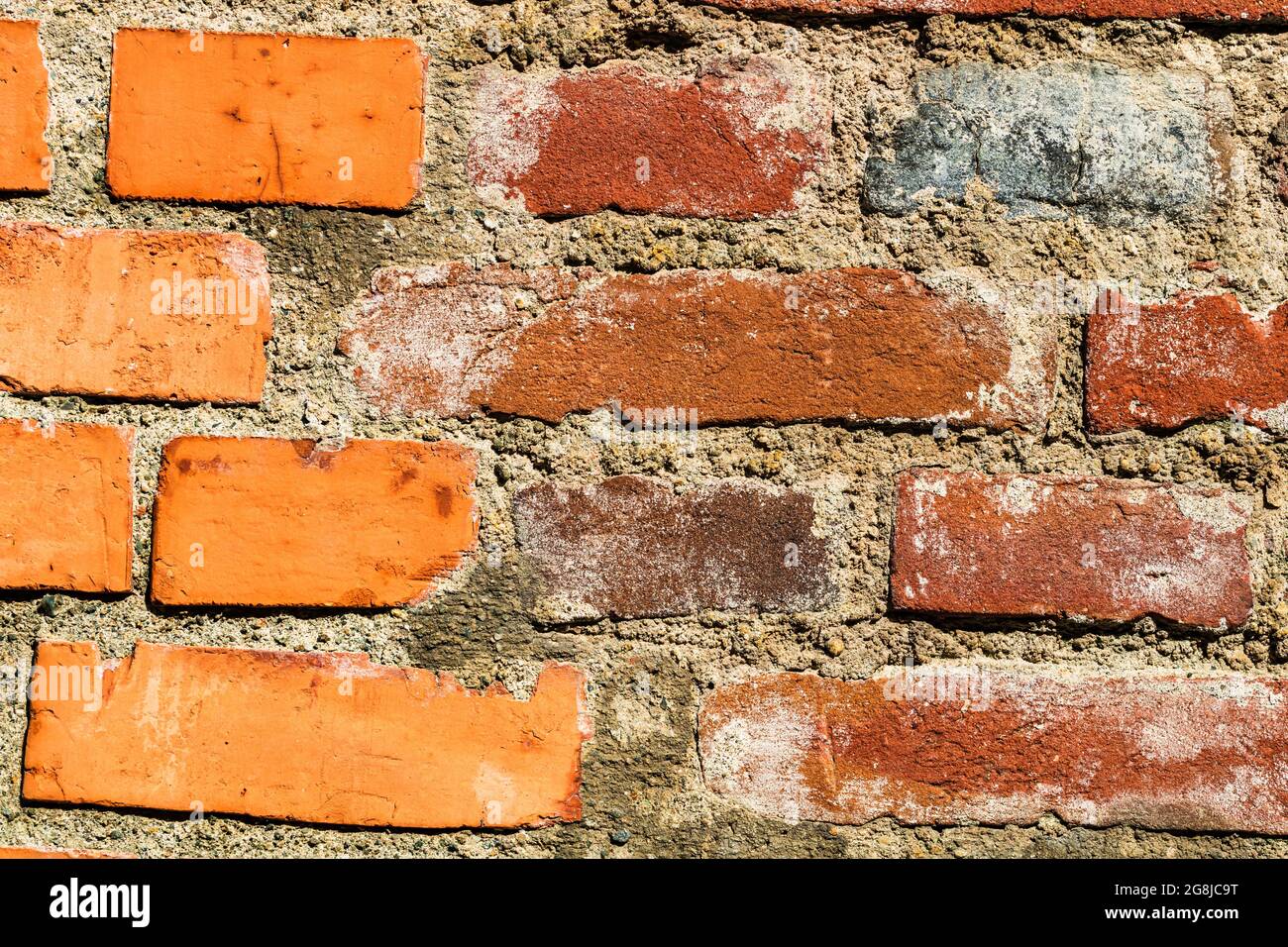 Abstract texture of old red-orange brick wall Stock Photo - Alamy