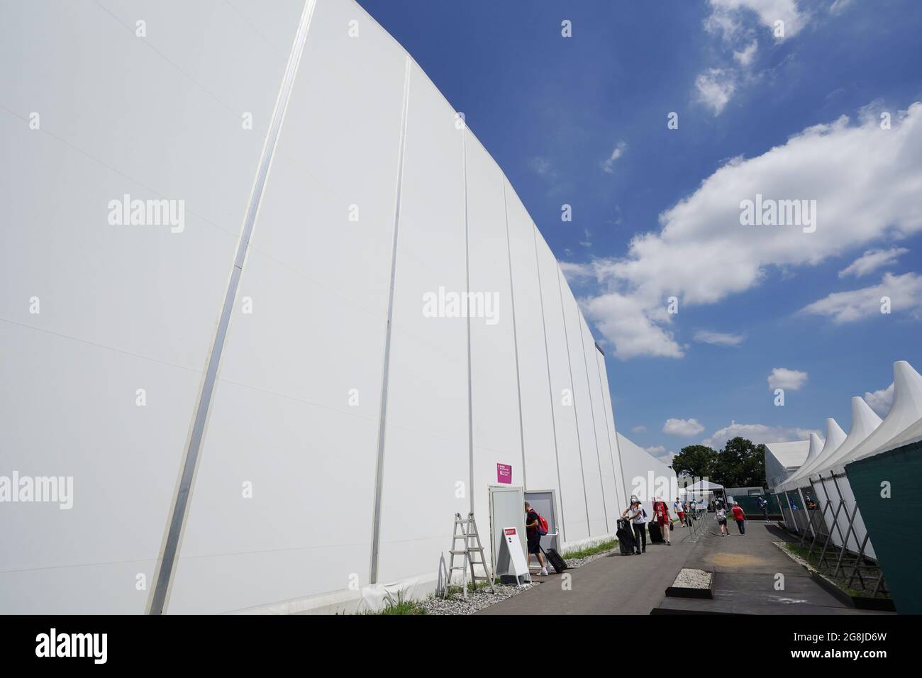 Tokyo. 21st July, 2021. Photo taken on July 21, 2021 shows the exterior ...