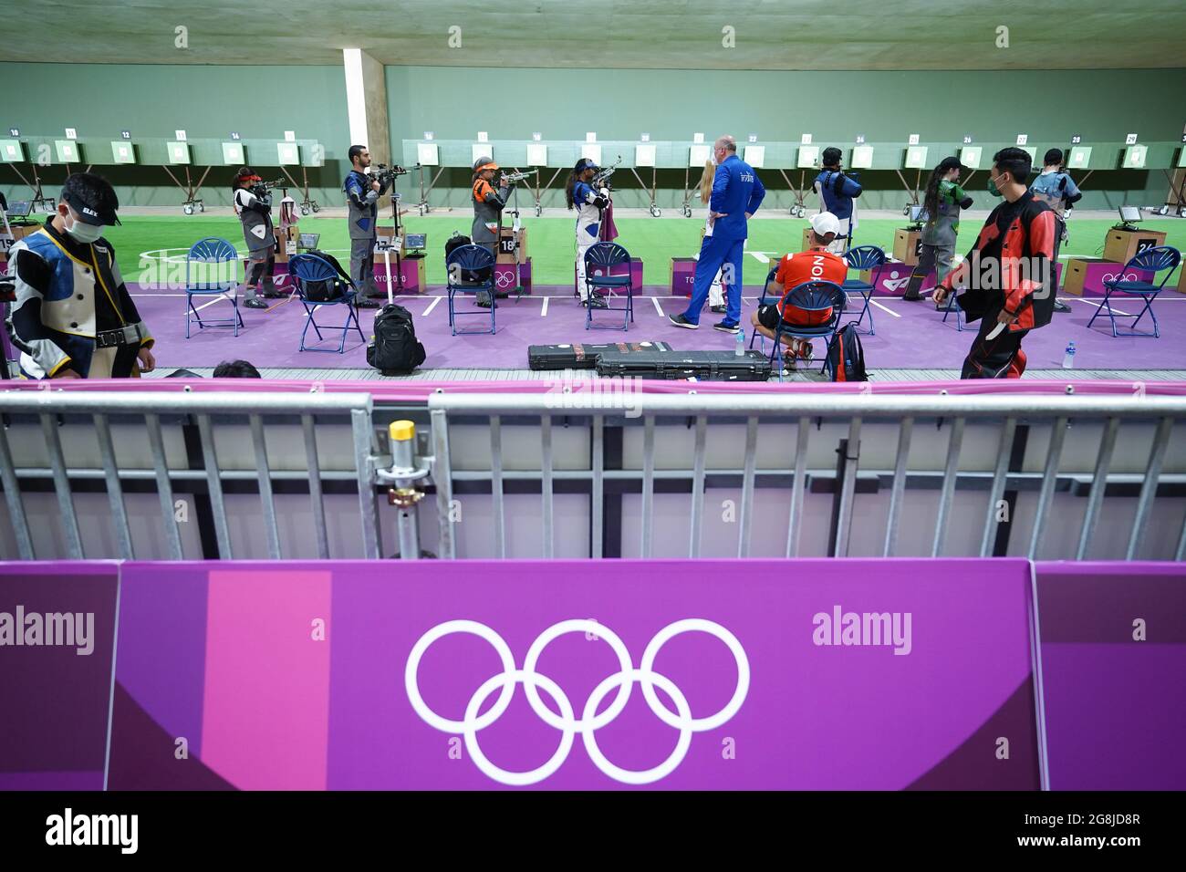 Tokyo, Japan. 21st July, 2021. Shooting athletes train at the Asaka ...