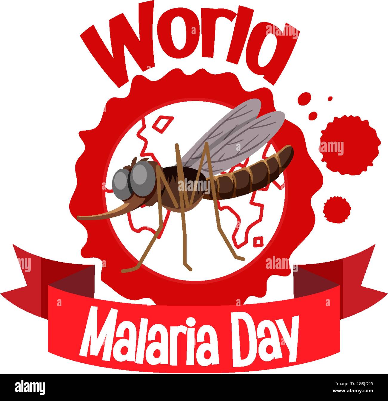 World Malaria Day logo or banner with a mosquito illustration Stock ...