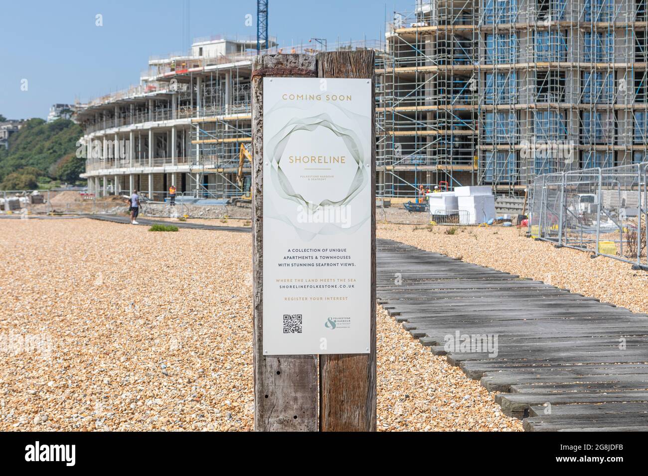 Construction in progress at Folkestone’s Shoreline harbour seafront ...