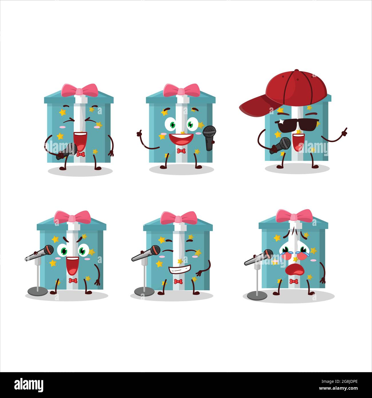 A Cute Cartoon design concept of magic gift box singing a famous song ...
