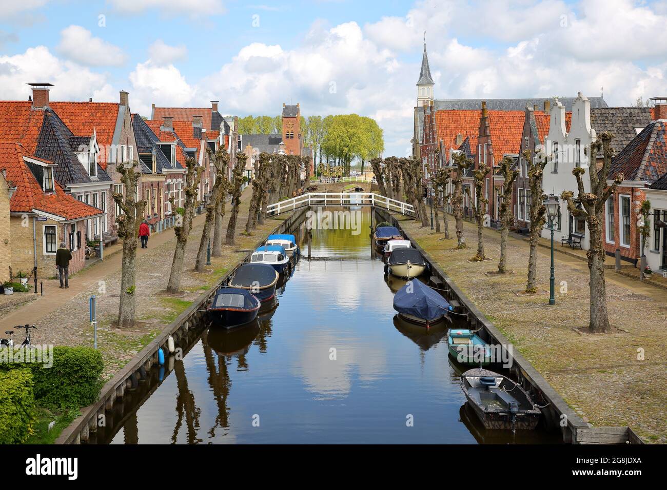 The historical center of Sloten, Friesland, Netherlands, with ...