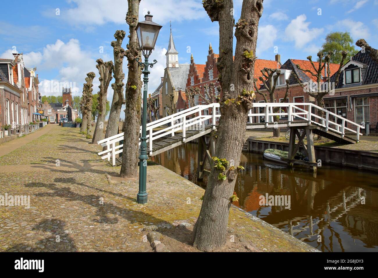 The historical center of Sloten, Friesland, Netherlands, with ...