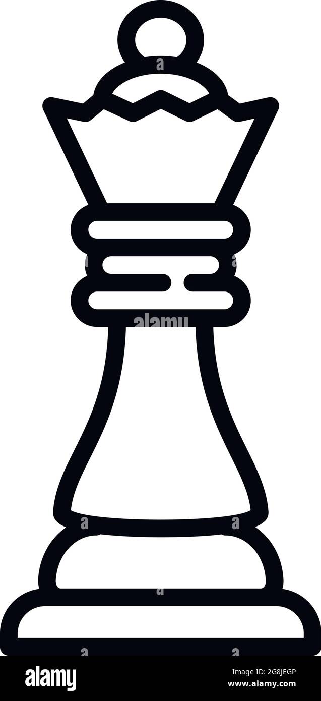 Chess queen icon. Outline chess queen vector icon for web design ...