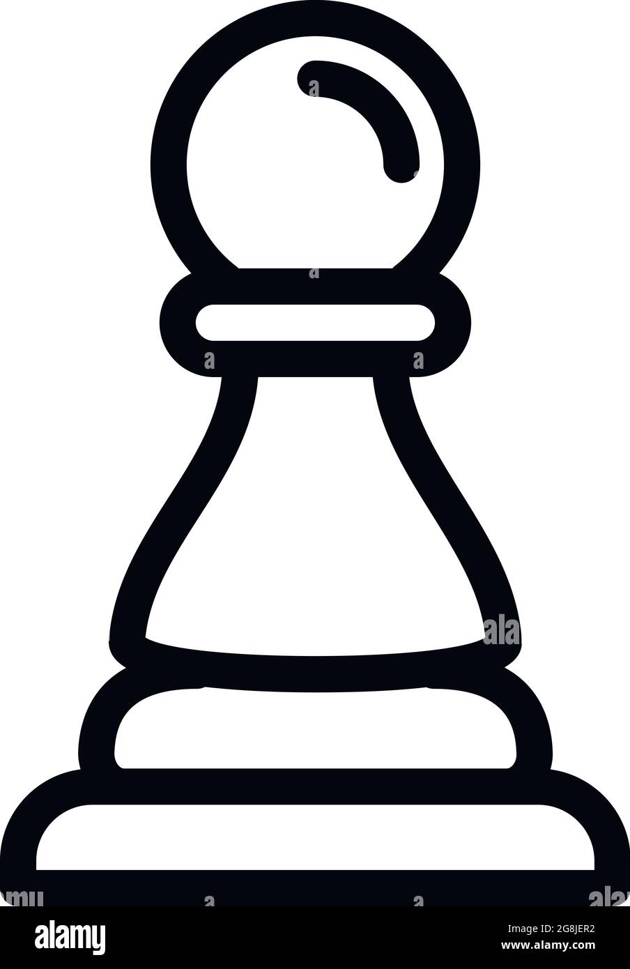 Black pawn icon. Outline black pawn vector icon for web design isolated ...
