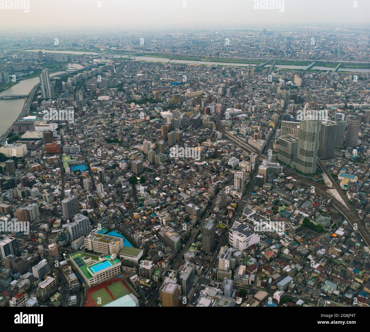 The view of downtown city from the top Stock Photo - Alamy