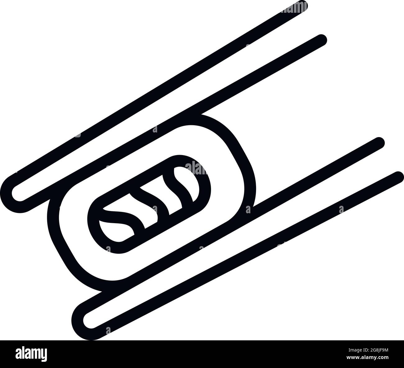 Sushi roll bamboo sticks icon. Outline sushi roll bamboo sticks vector ...