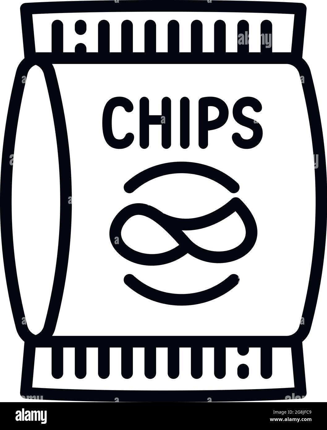 Chips package icon. Outline chips package vector icon for web design ...