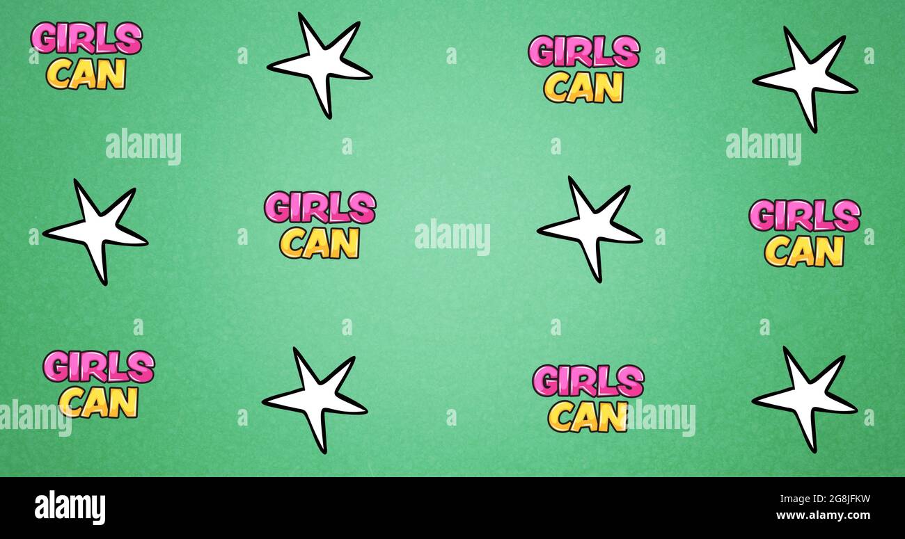 Composition of text girl power on green background Stock Photo - Alamy