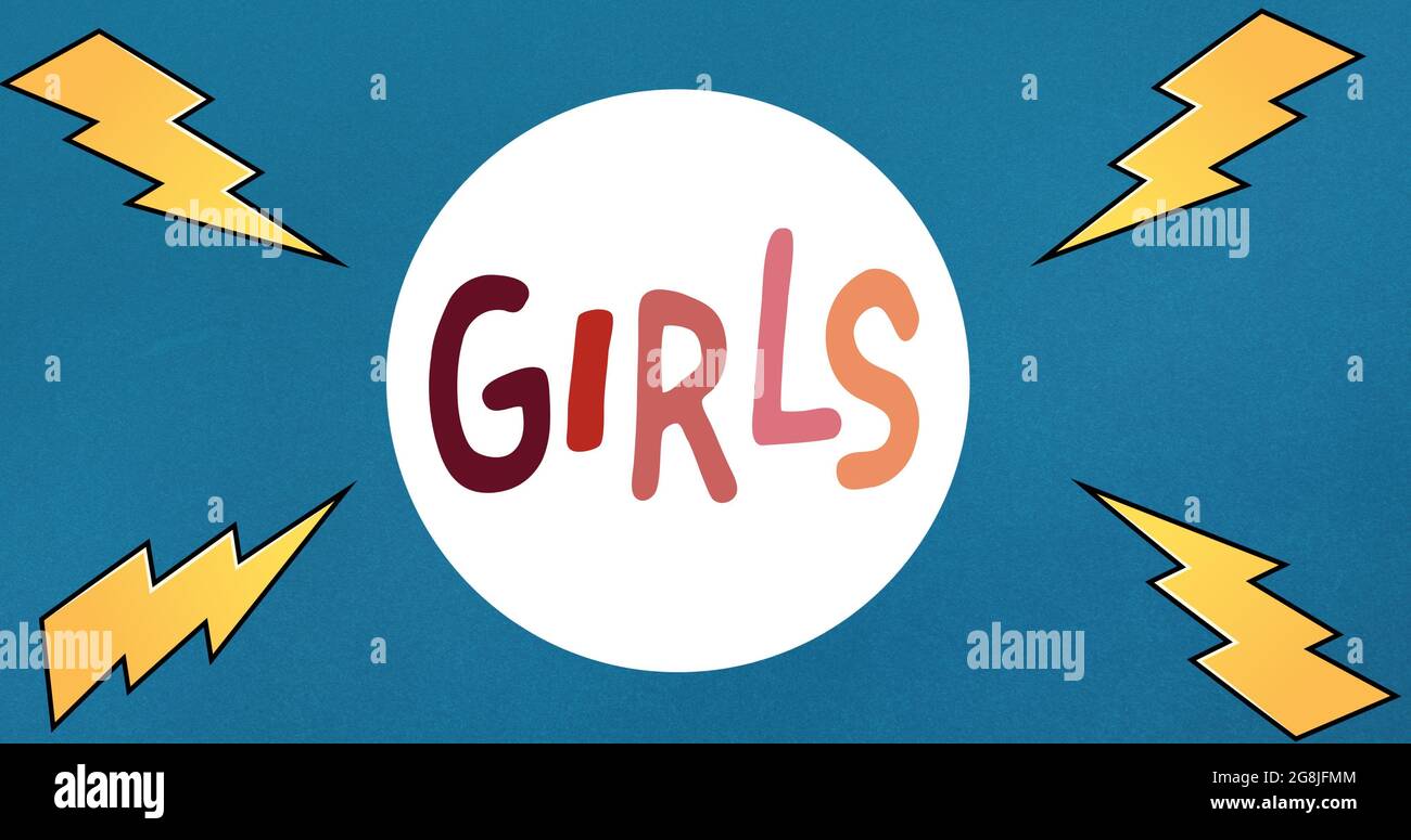 Composition of text girl power on blue background Stock Photo - Alamy