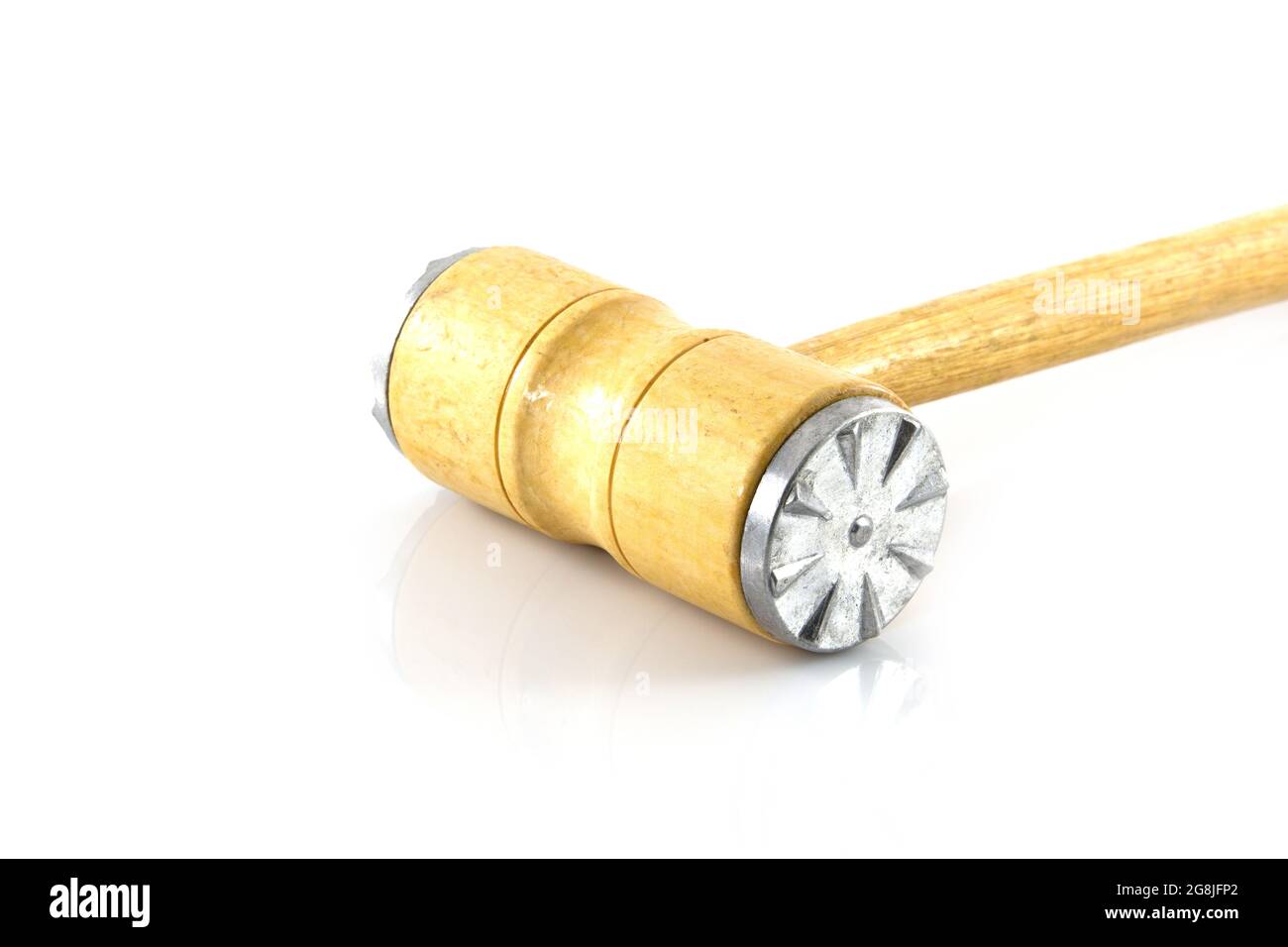 Wood Hammers use for made Meat steak Stock Photo - Alamy