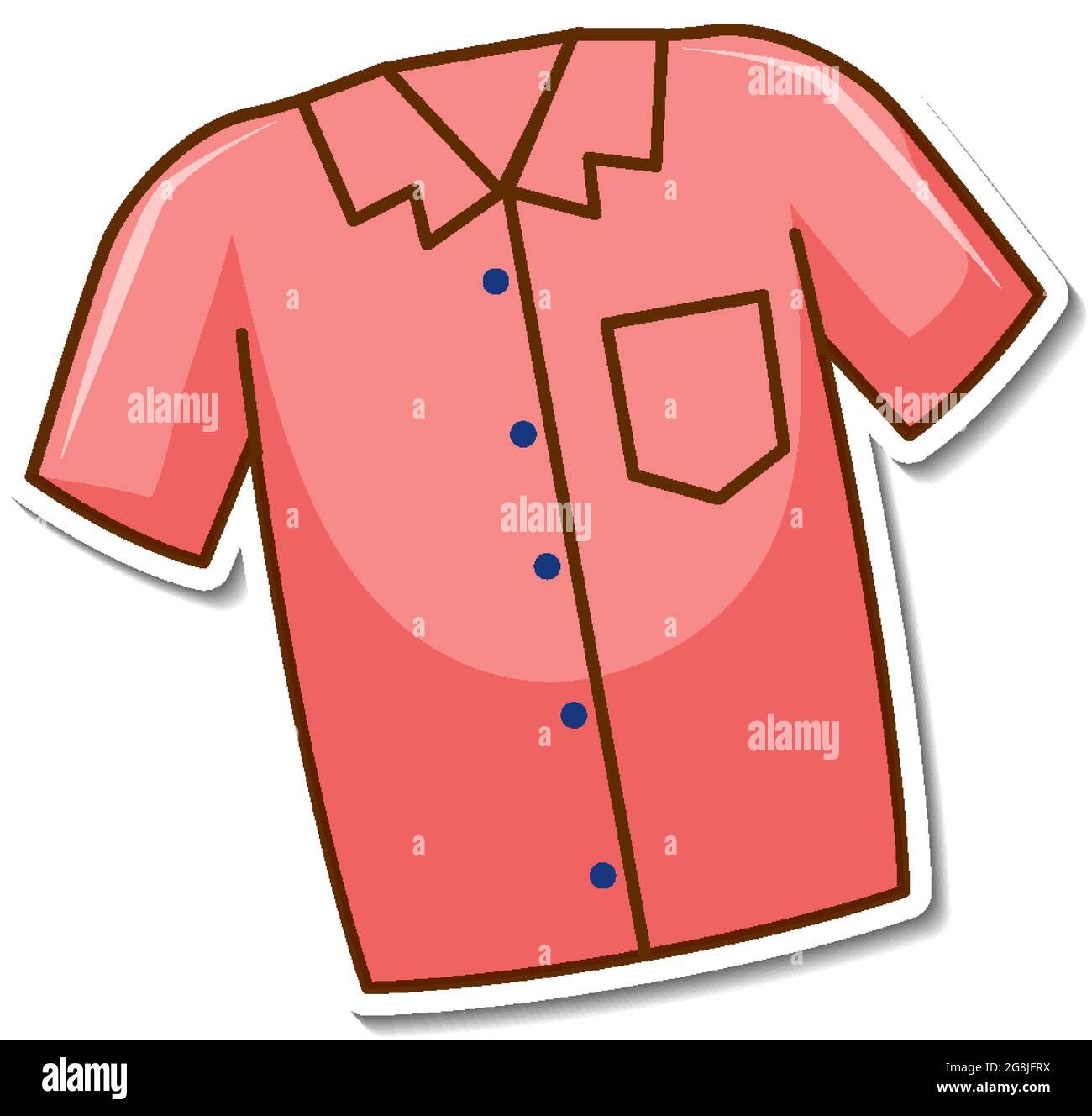 Sticker design with pink shirt isolated illustration Stock Vector Image ...