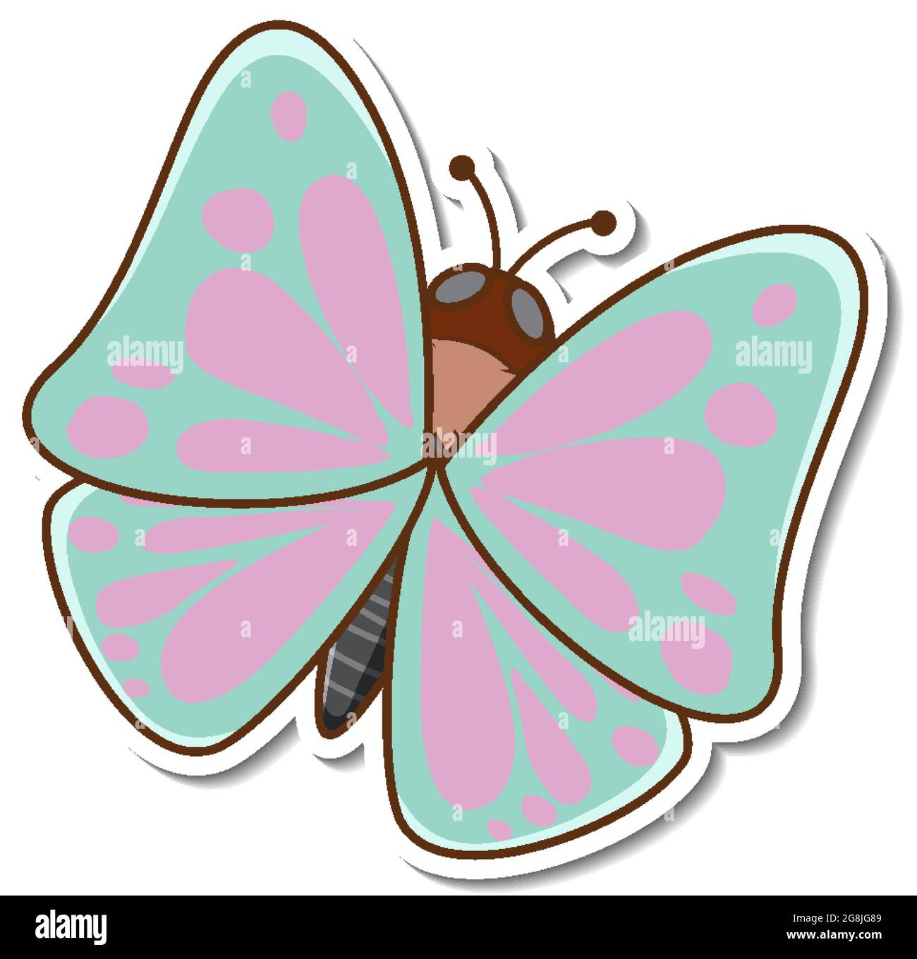 A cute butterfly cartoon sticker illustration Stock Vector Image & Art ...