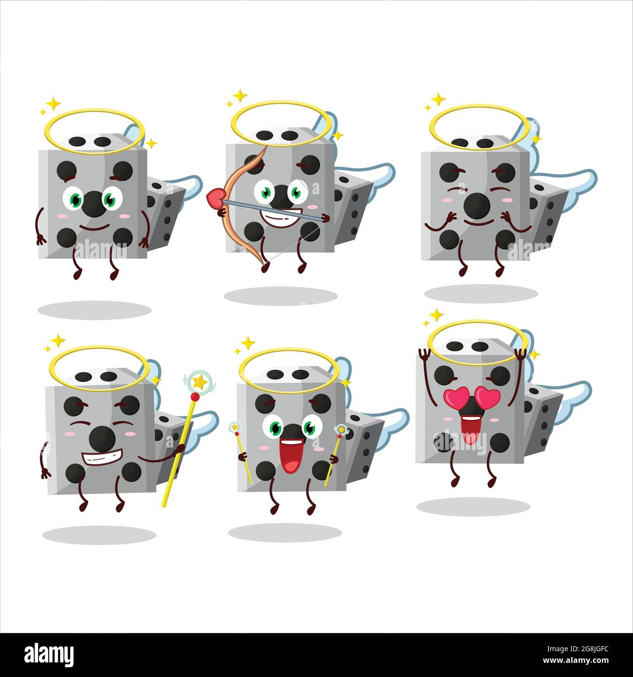 White Dice New Cartoon Designs As A Cute Angel Character Vector