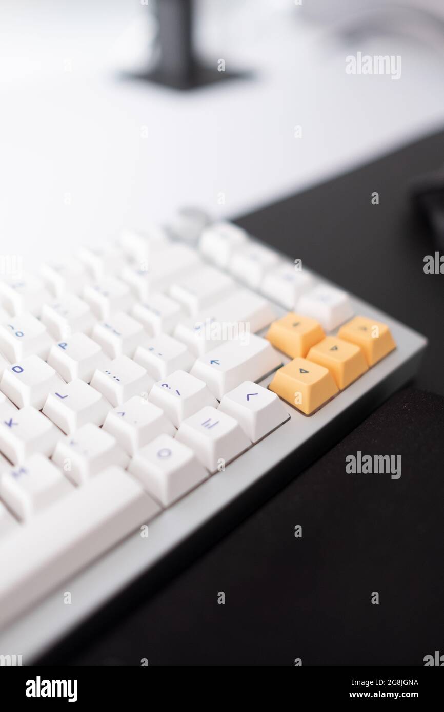 Right side of a custom mechanical computer keyboard Stock Photo - Alamy