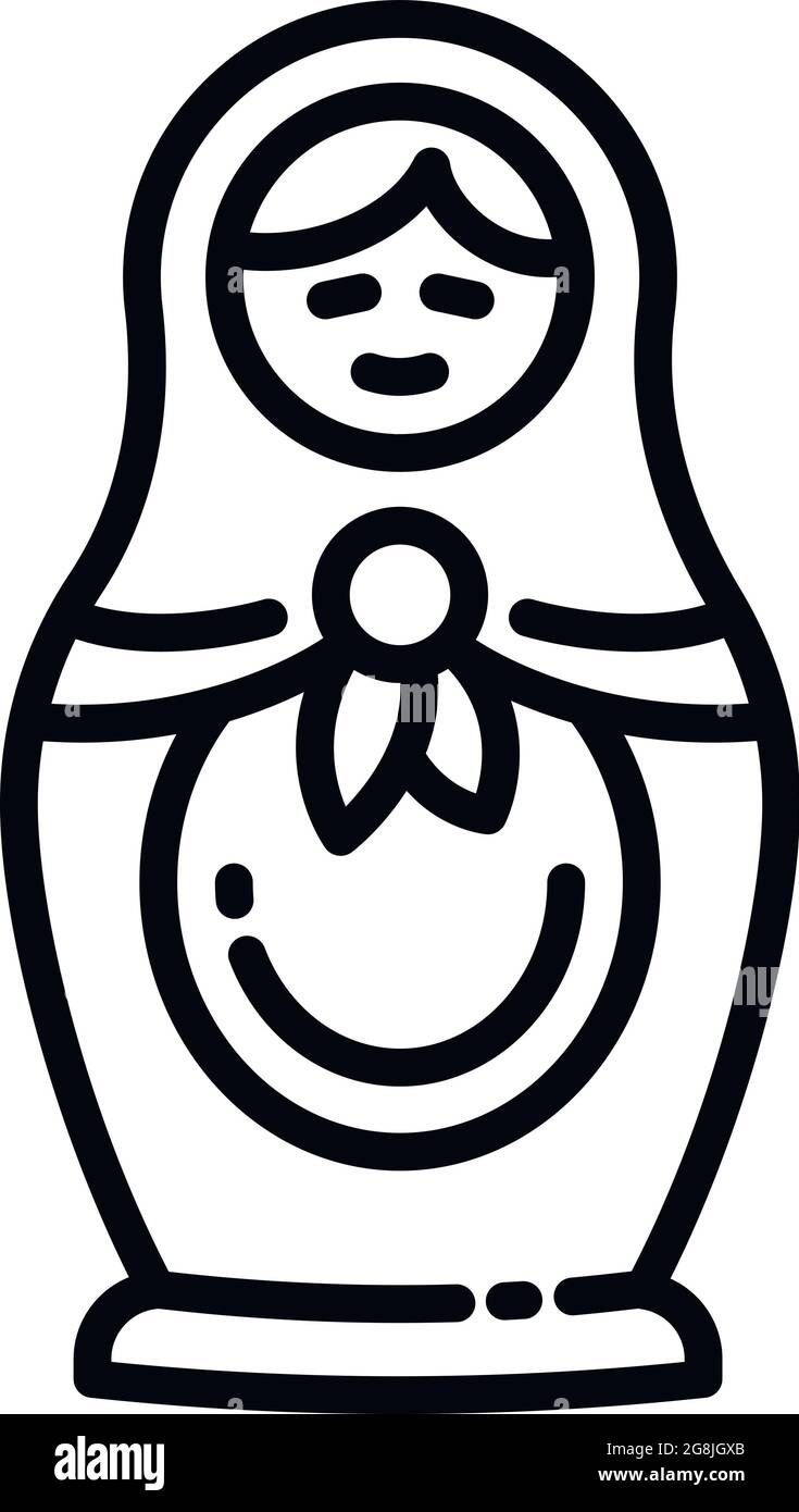 Traditional nesting doll icon. Outline traditional nesting doll vector ...