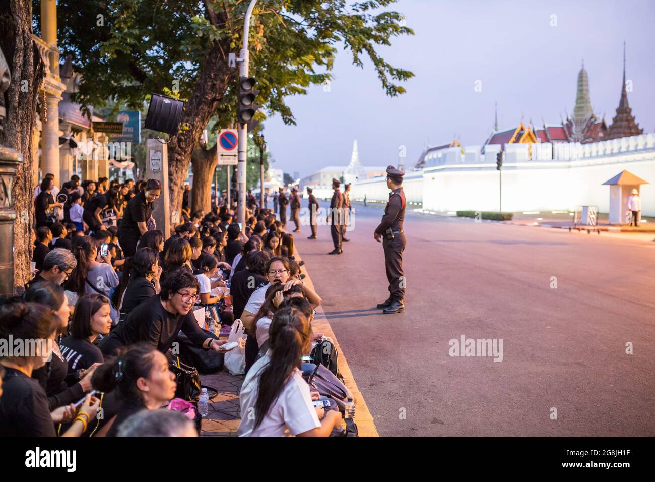 BANGKOK, THAILAND - OCTOBER 28: Policemen guarding area near the Grand ...