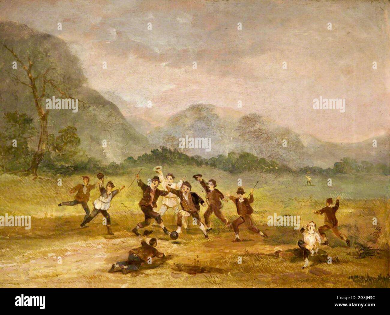 Early Football Game - Village boys play a type of early football game ...