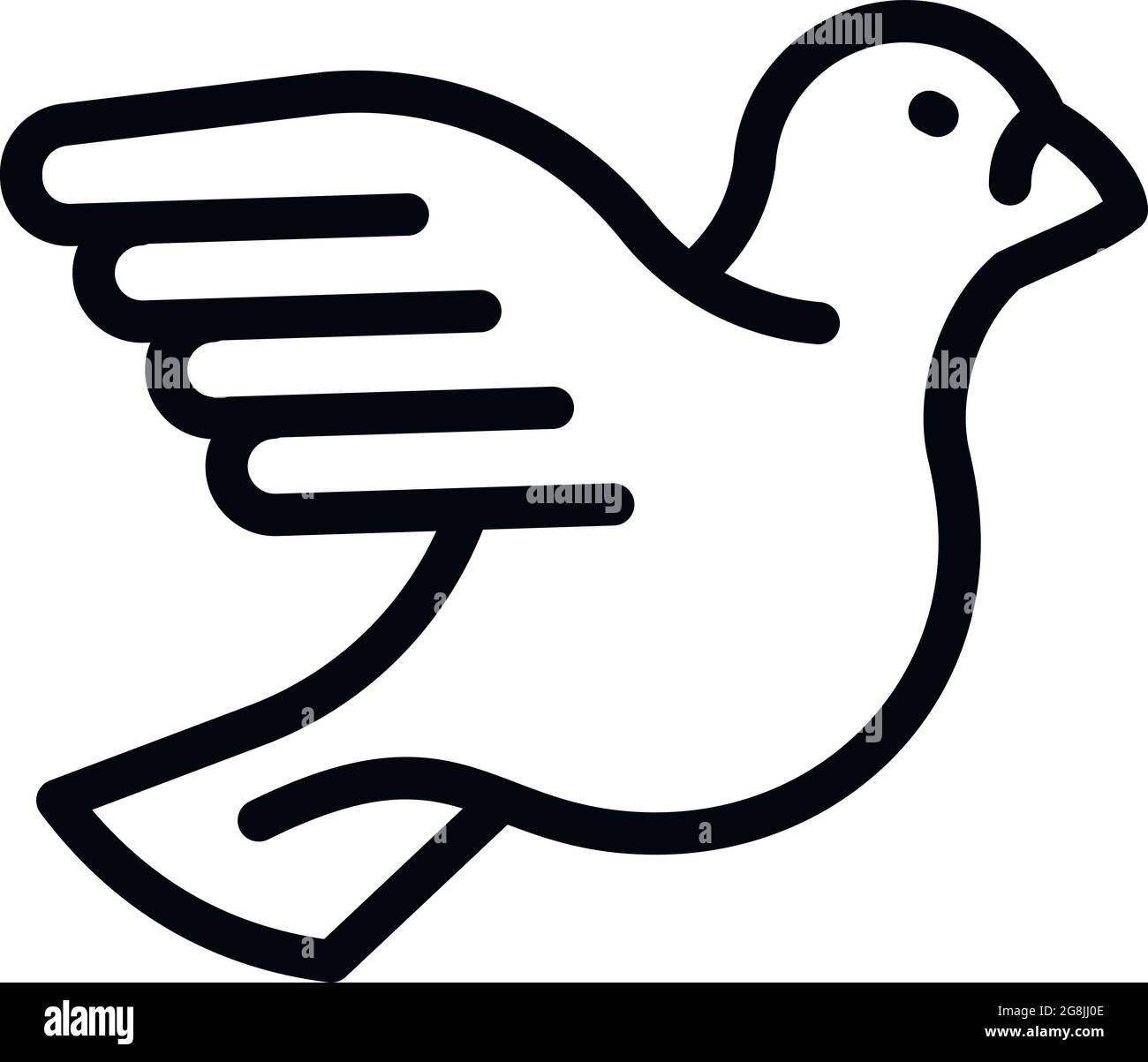 Dove bird icon. Outline dove bird vector icon for web design isolated ...