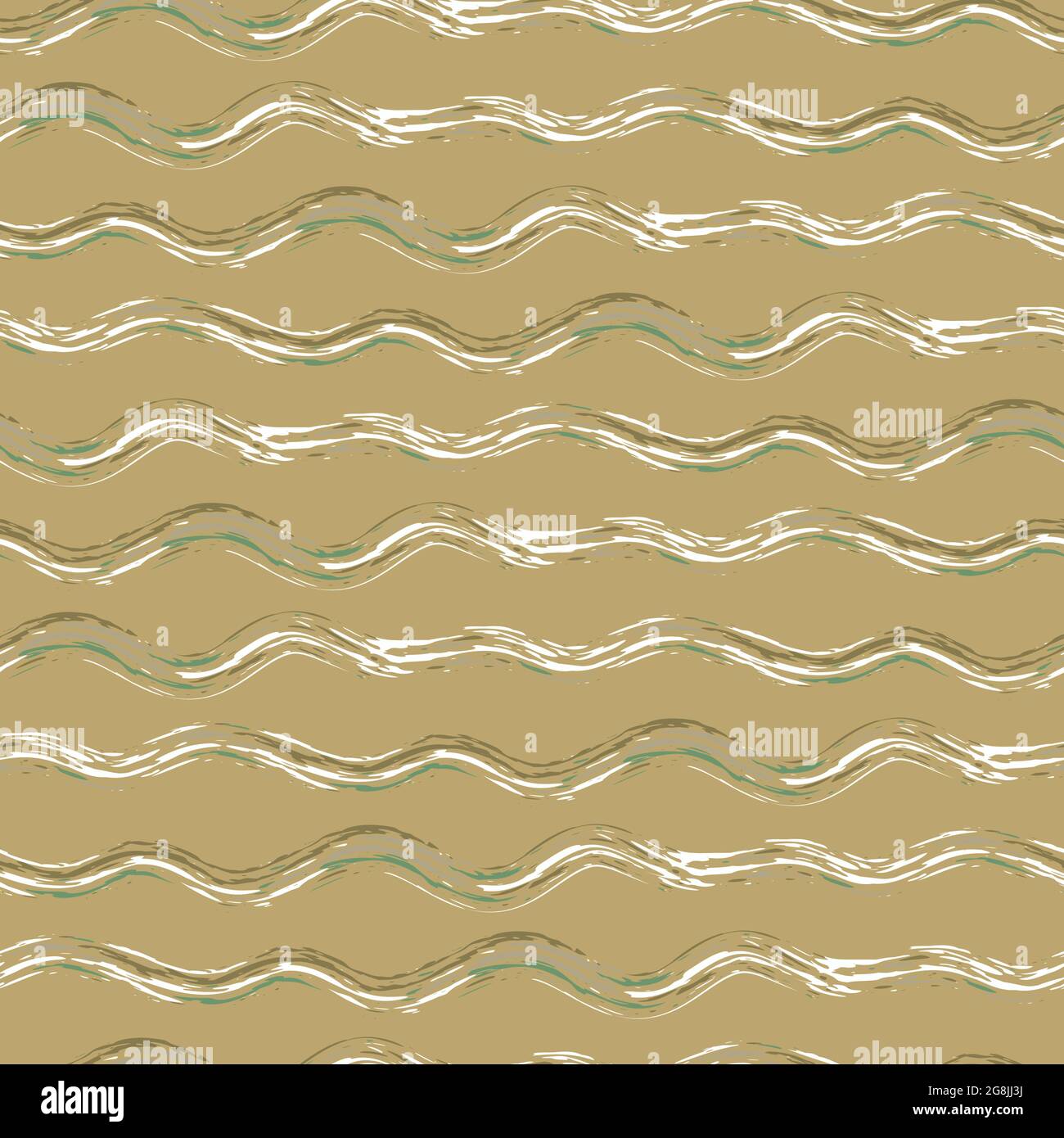 Hand drawn strands of wavy broken stripes.Seamless vector pattern with ...