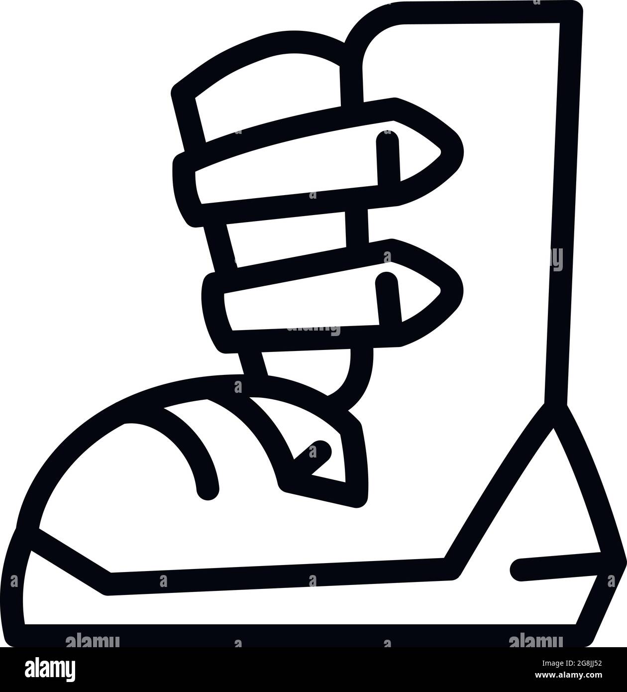 Ski boot icon. Outline ski boot vector icon for web design isolated on ...