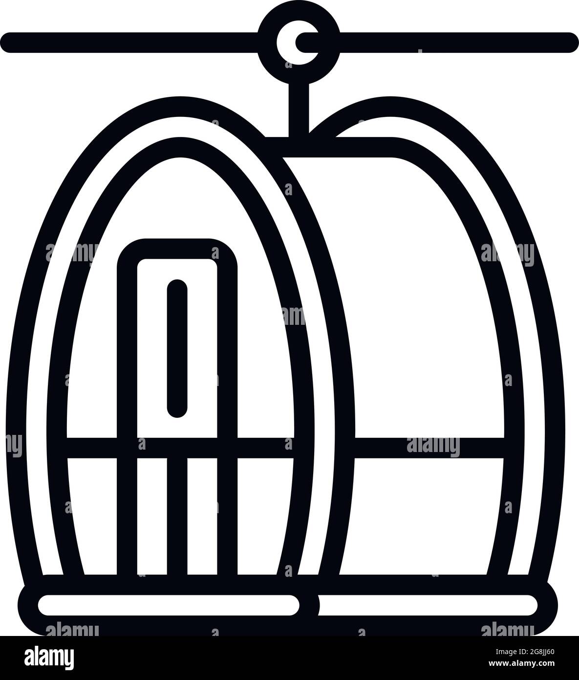 Cable car icon. Outline cable car vector icon for web design isolated ...