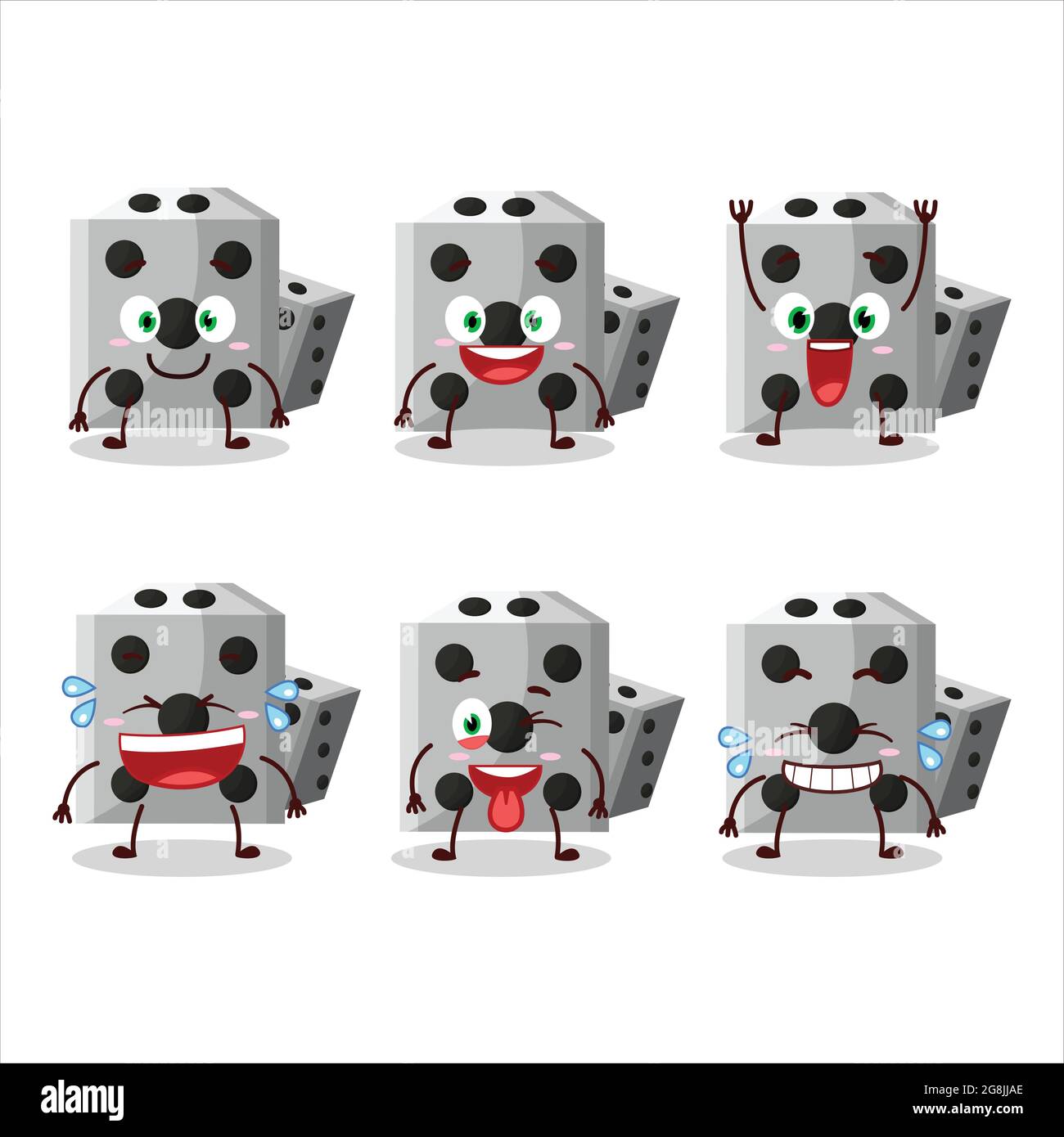 Cartoon character of white dice new with smile expression. Vector ...