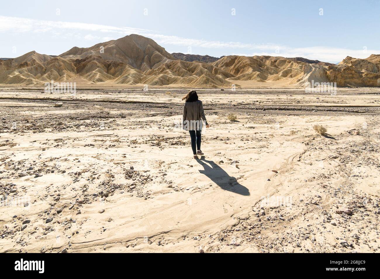 Person walking in Death Valley National Park in California, USA Stock ...