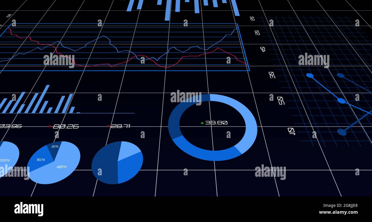 Image of multiple graphs on white grid Stock Photo - Alamy