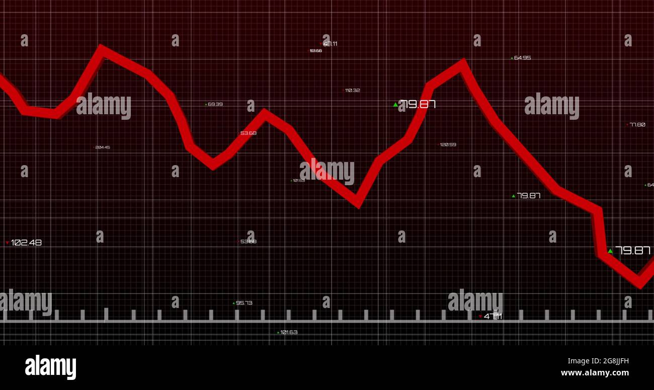 Image of red graph line on red grid Stock Photo - Alamy