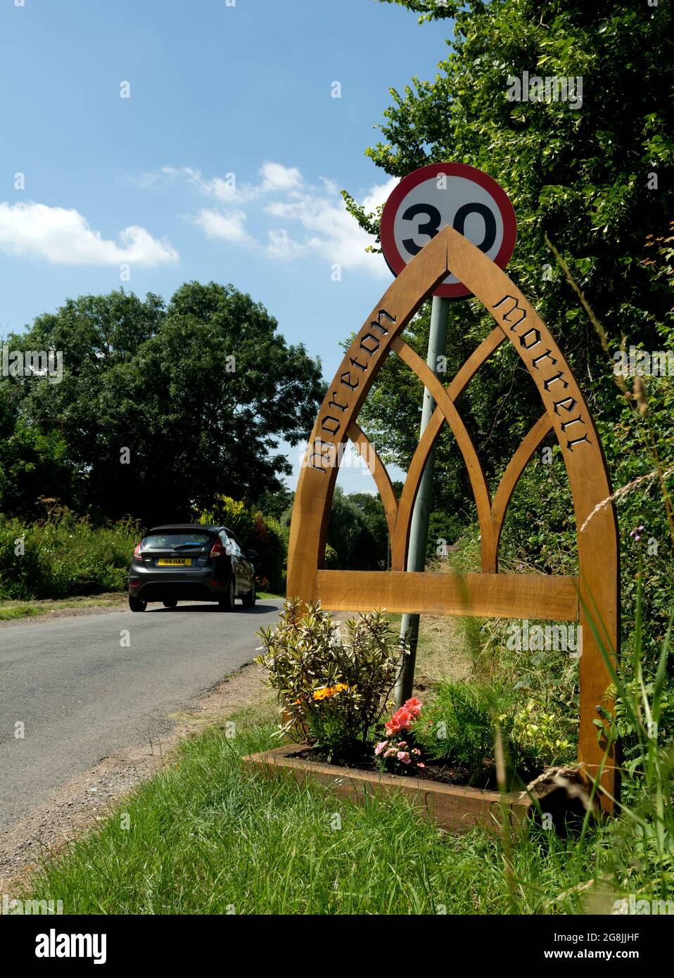 Moreton Morrell village sign, Warwickshire, England, UK Stock Photo - Alamy