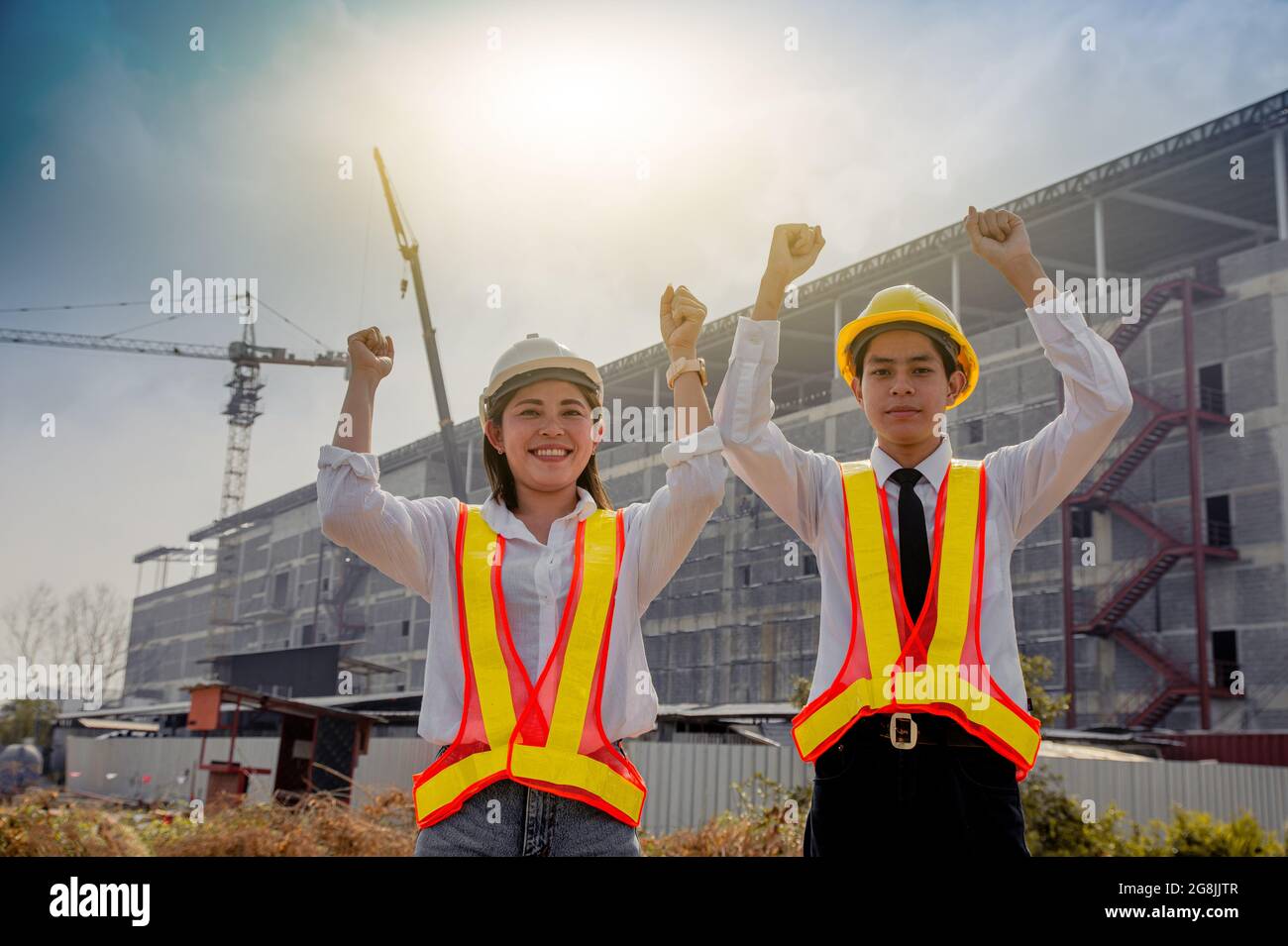 Teamwork Team Engineer Success Architecture building construction Stock ...