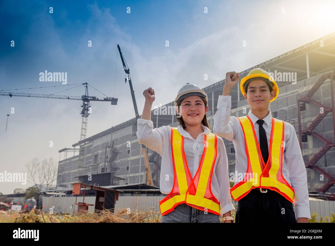 Teamwork Team Engineer Success Architecture building construction Stock ...