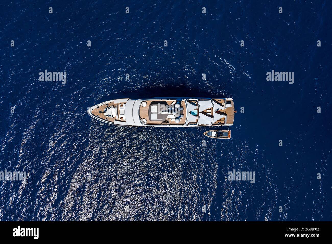 Aerial top view by drone of luxury yacht in the sea Stock Photo - Alamy