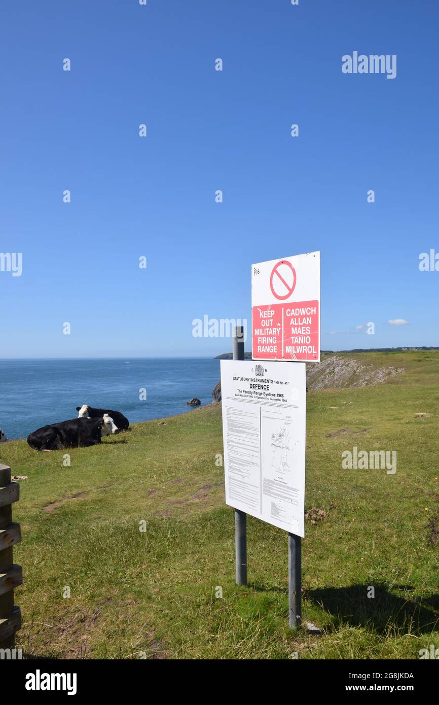 MOD firing range, Pembrokeshire, South Wales 2021 Stock Photo - Alamy