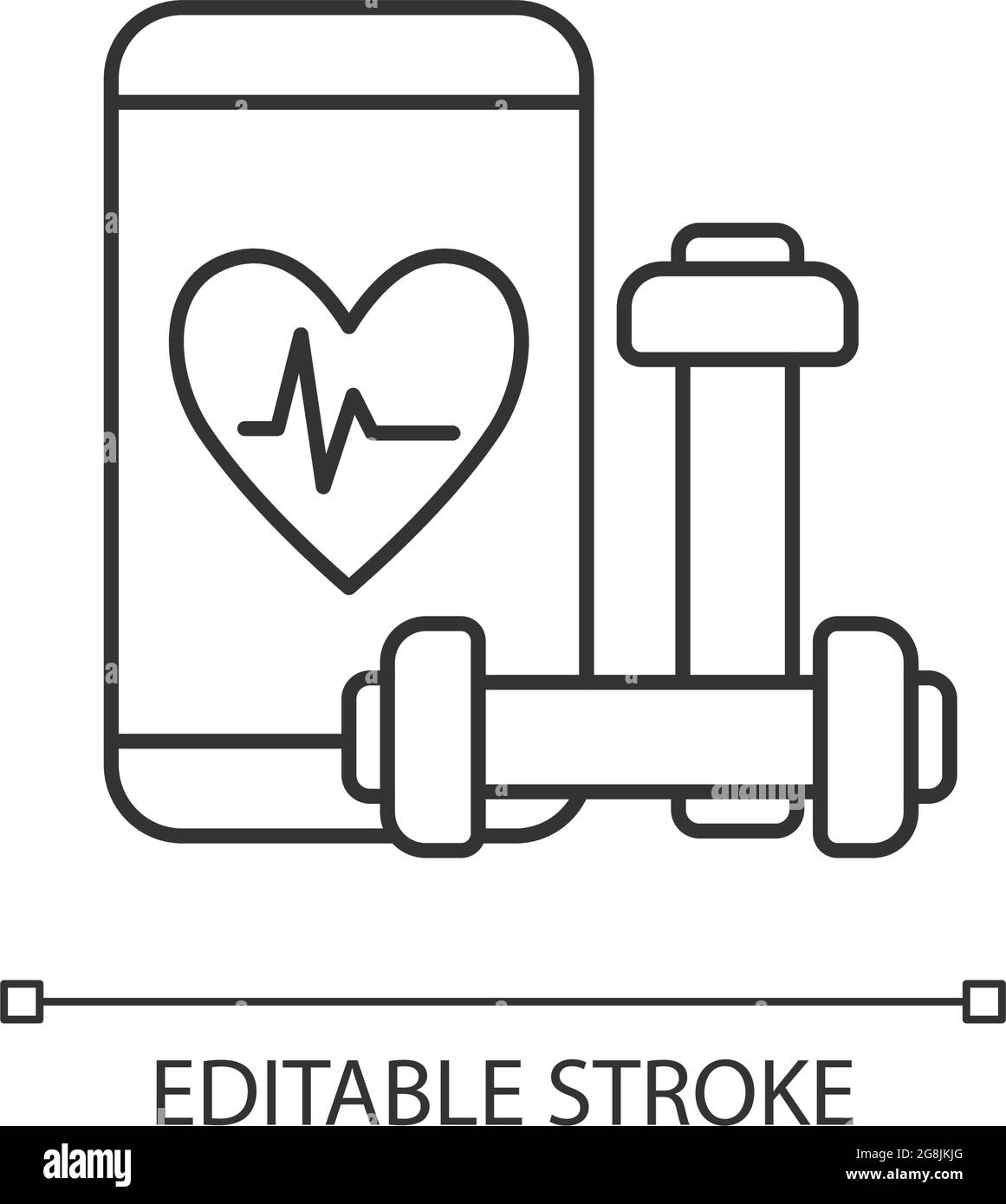 Online fitness application linear icon Stock Vector Image & Art - Alamy