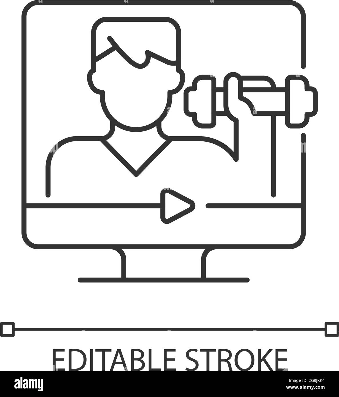 Online fitness coach linear icon Stock Vector Image & Art - Alamy