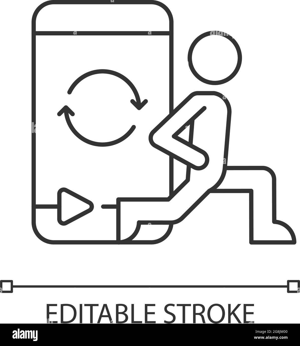 Online fitness circuit training linear icon Stock Vector Image & Art ...