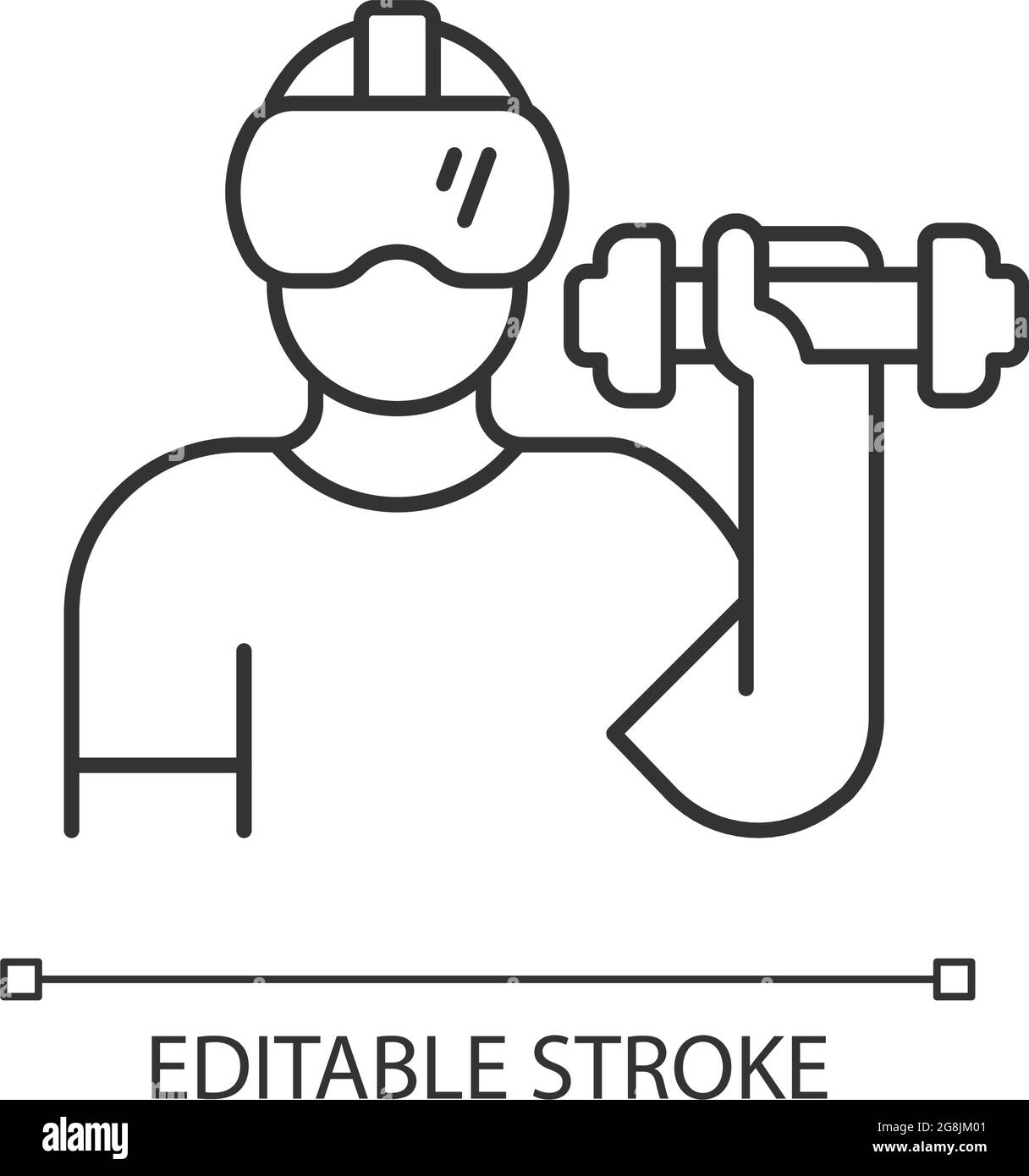 Virtual reality fitness linear icon Stock Vector Image & Art - Alamy