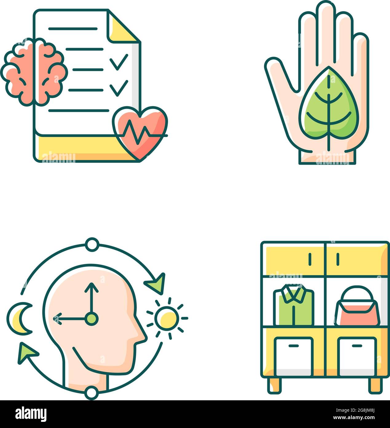 Positive progress in life RGB color icons set Stock Vector Image & Art ...