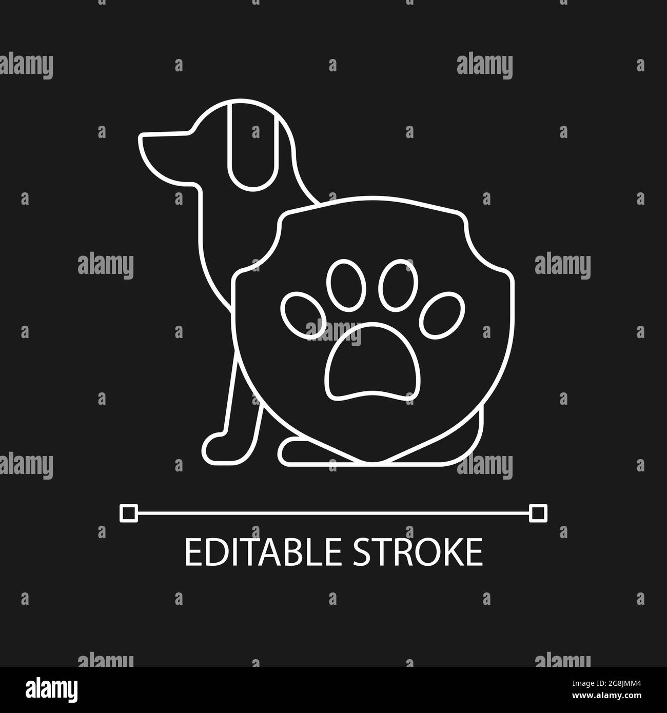 Animal protection white linear icon for dark theme Stock Vector Image ...