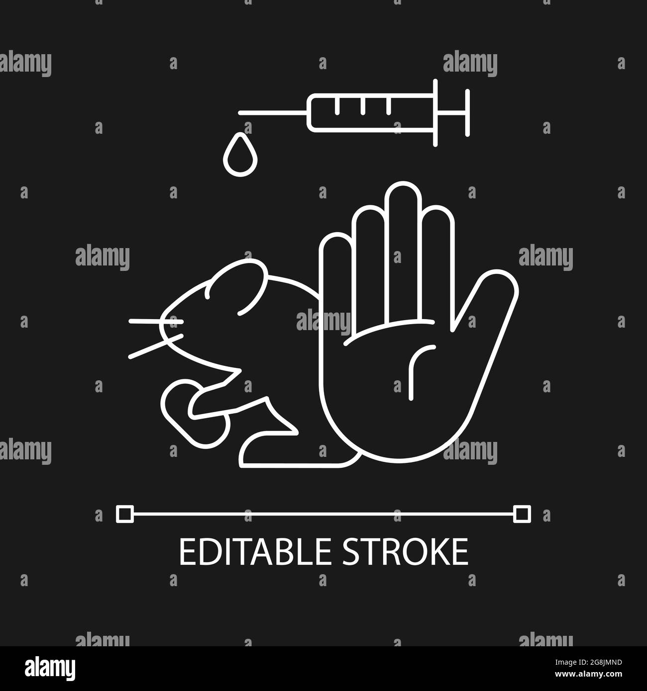 No hamster testing white linear icon for dark theme Stock Vector Image ...