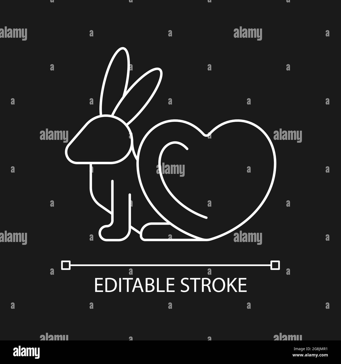 Cruelty free white linear icon for dark theme Stock Vector Image & Art ...