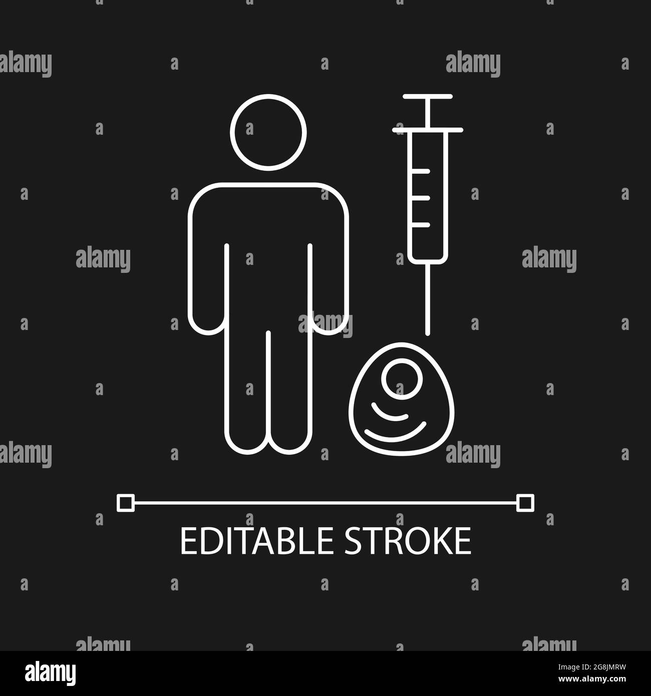 Human cell testing white linear icon for dark theme Stock Vector Image ...