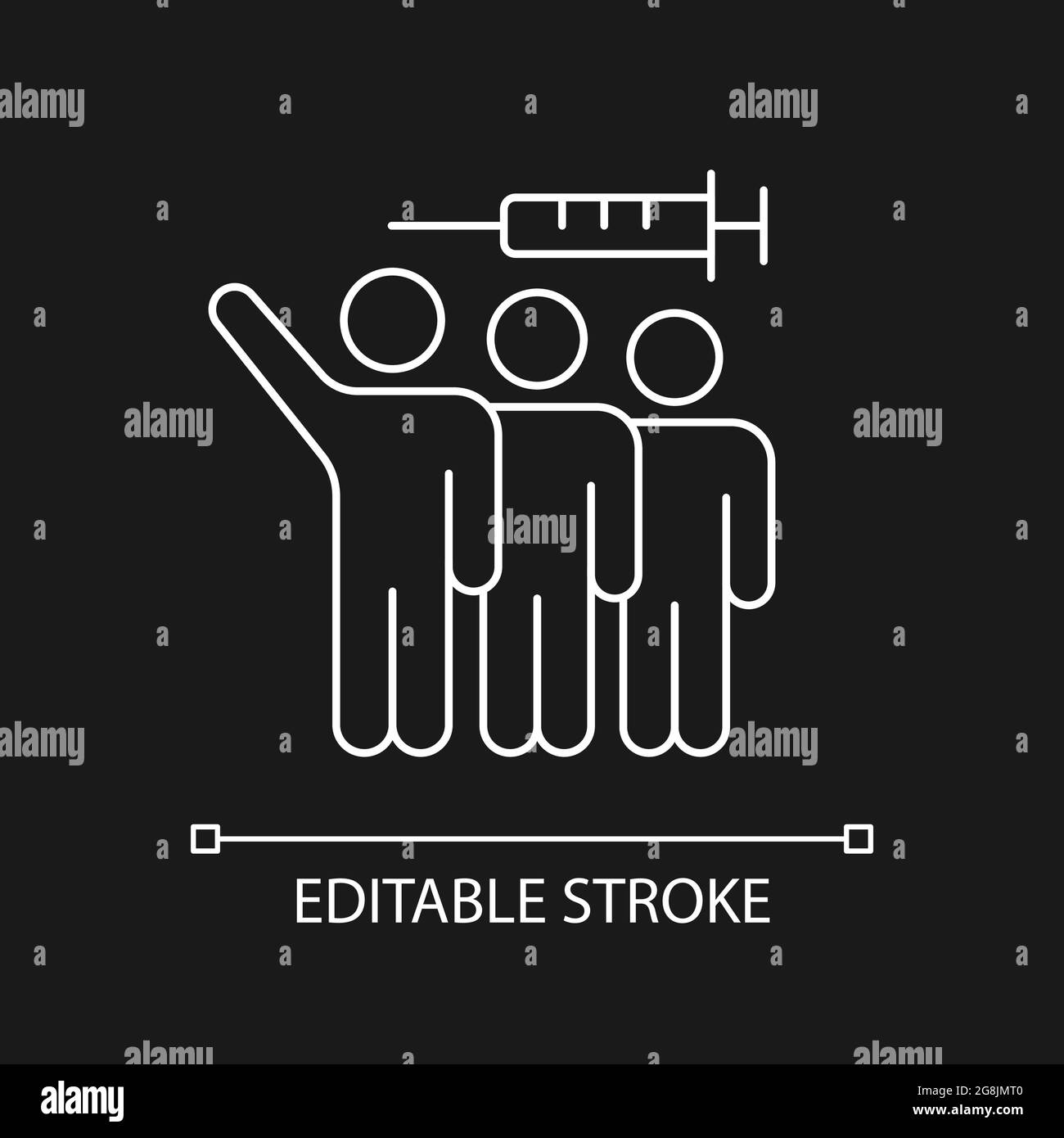 Volunteer testing white linear icon for dark theme Stock Vector Image ...