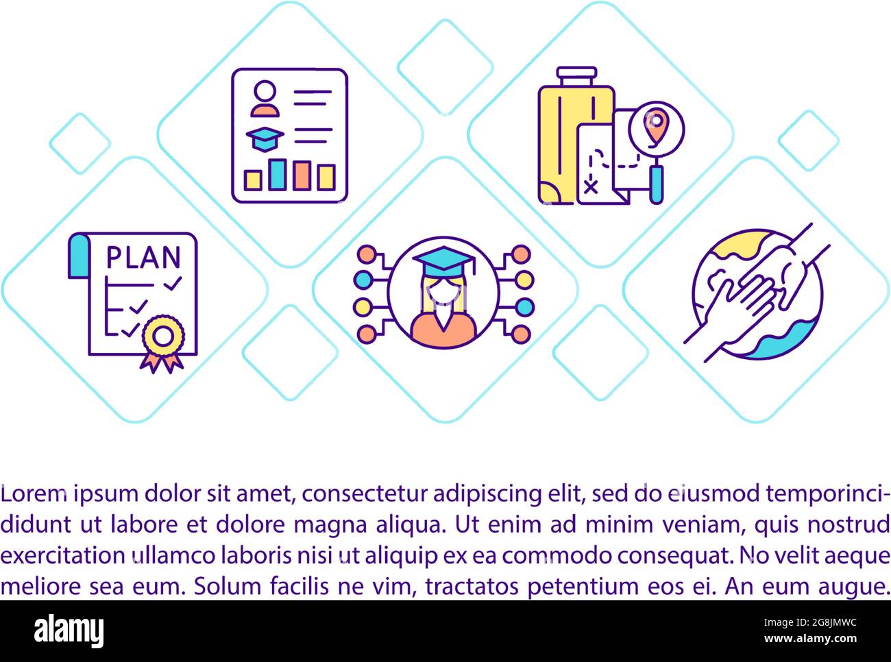 Internship plan concept line icons with text Stock Vector Image & Art ...
